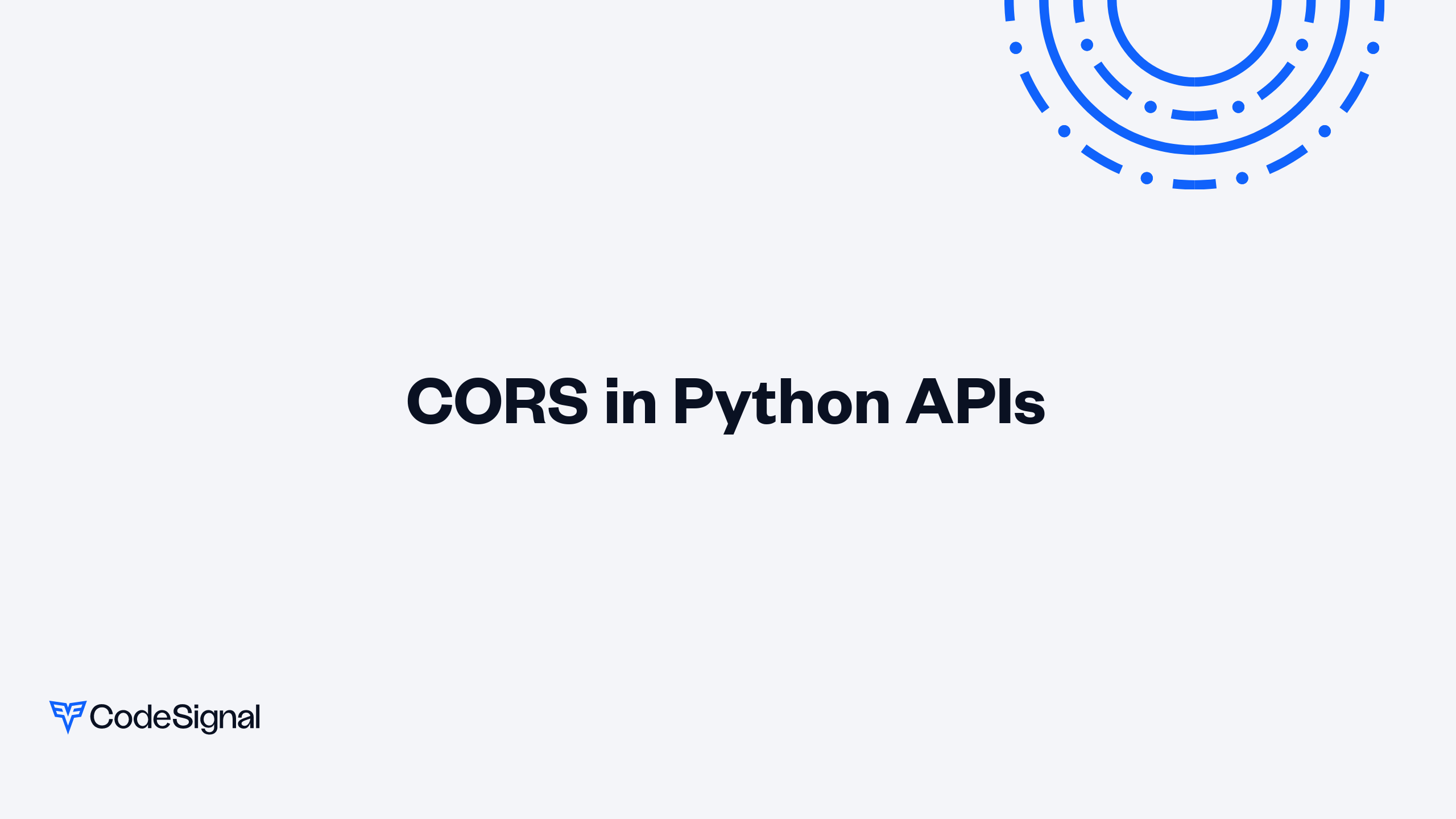 CORS in Python APIs | CodeSignal Learn