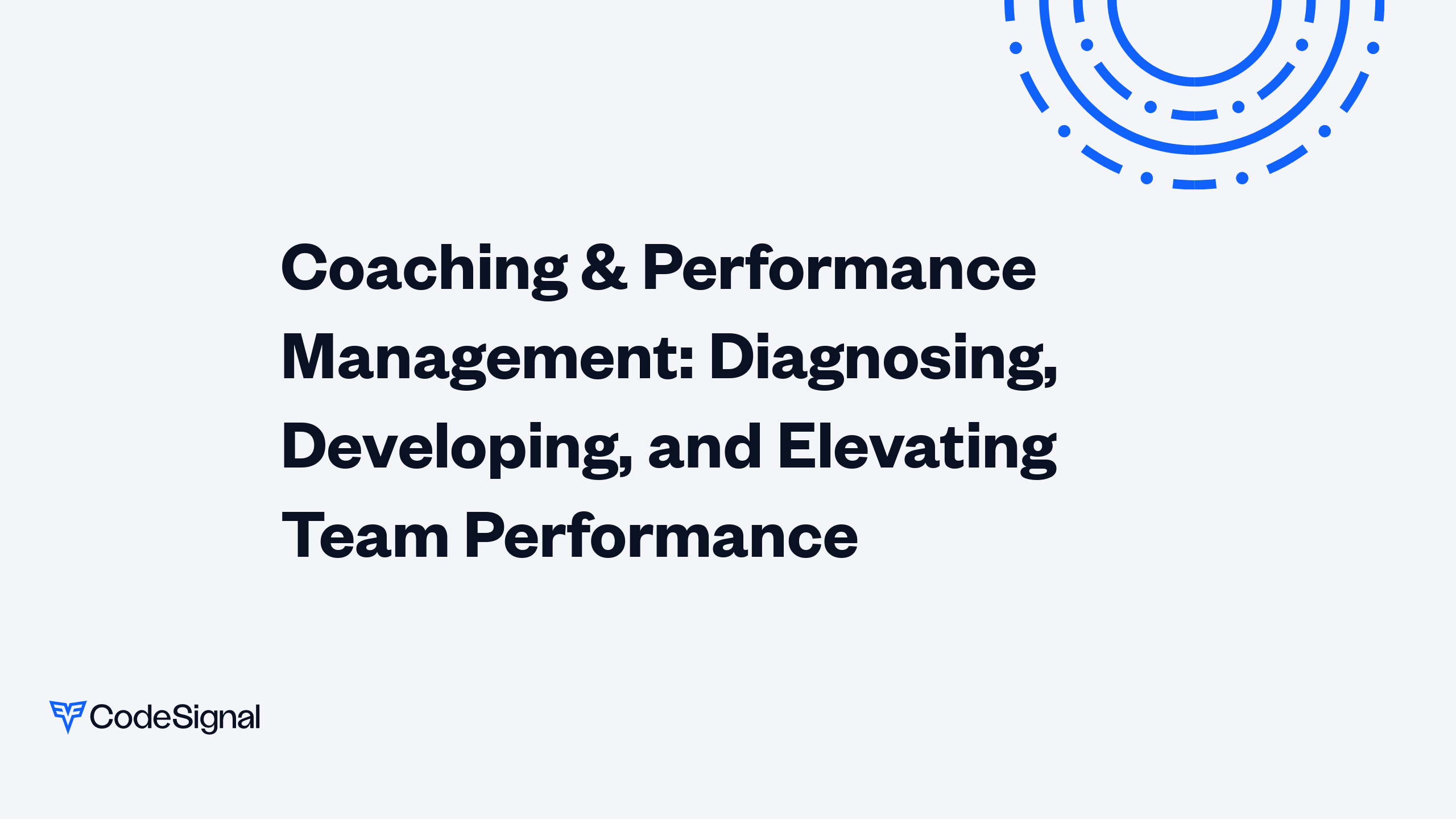 Coaching & Performance Management | CodeSignal Learn