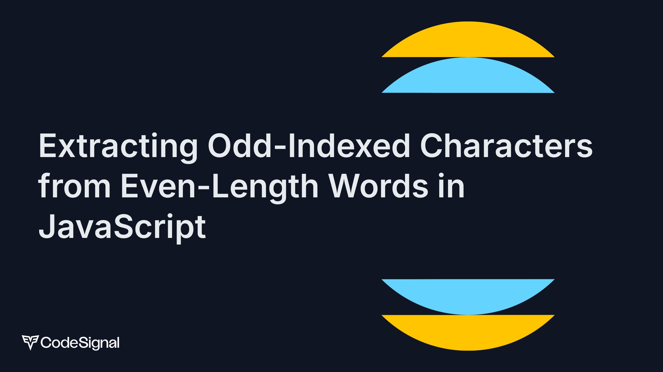 Extracting Odd Indexed Characters From Even Length Words In Javascript