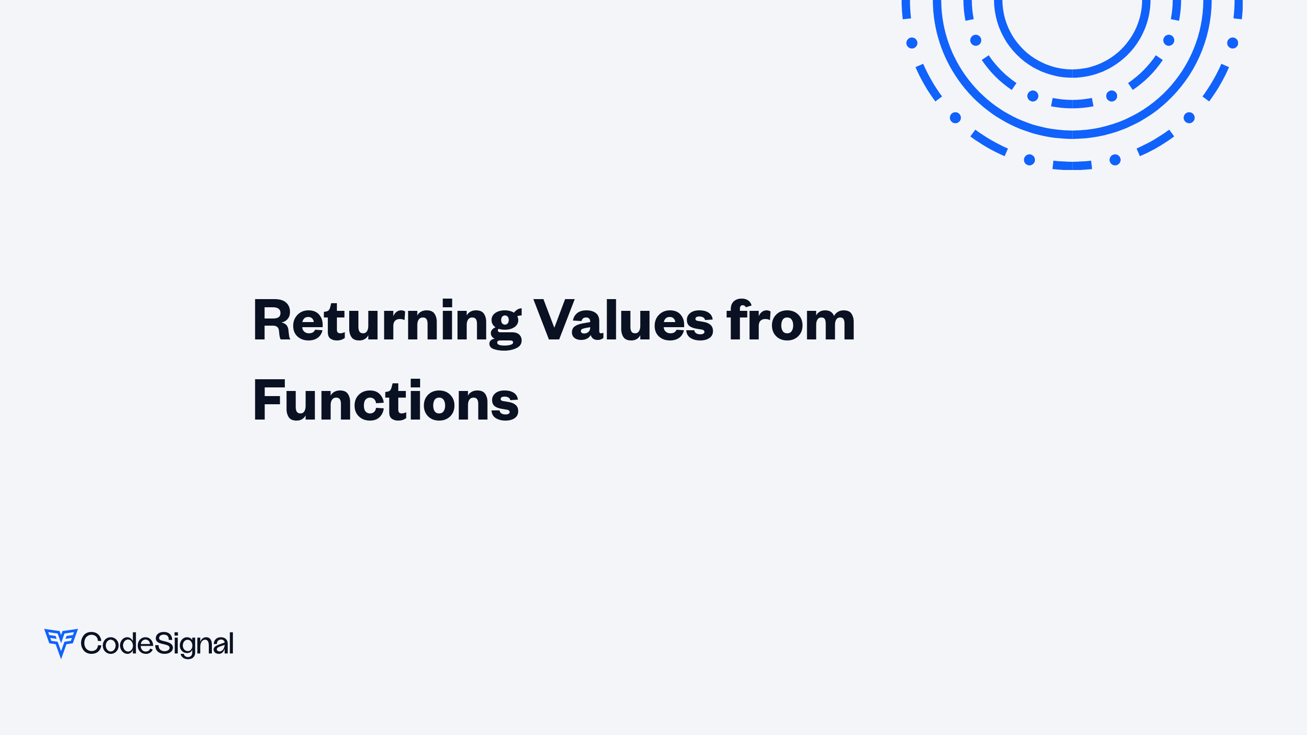 Returning Values from Functions | CodeSignal Learn