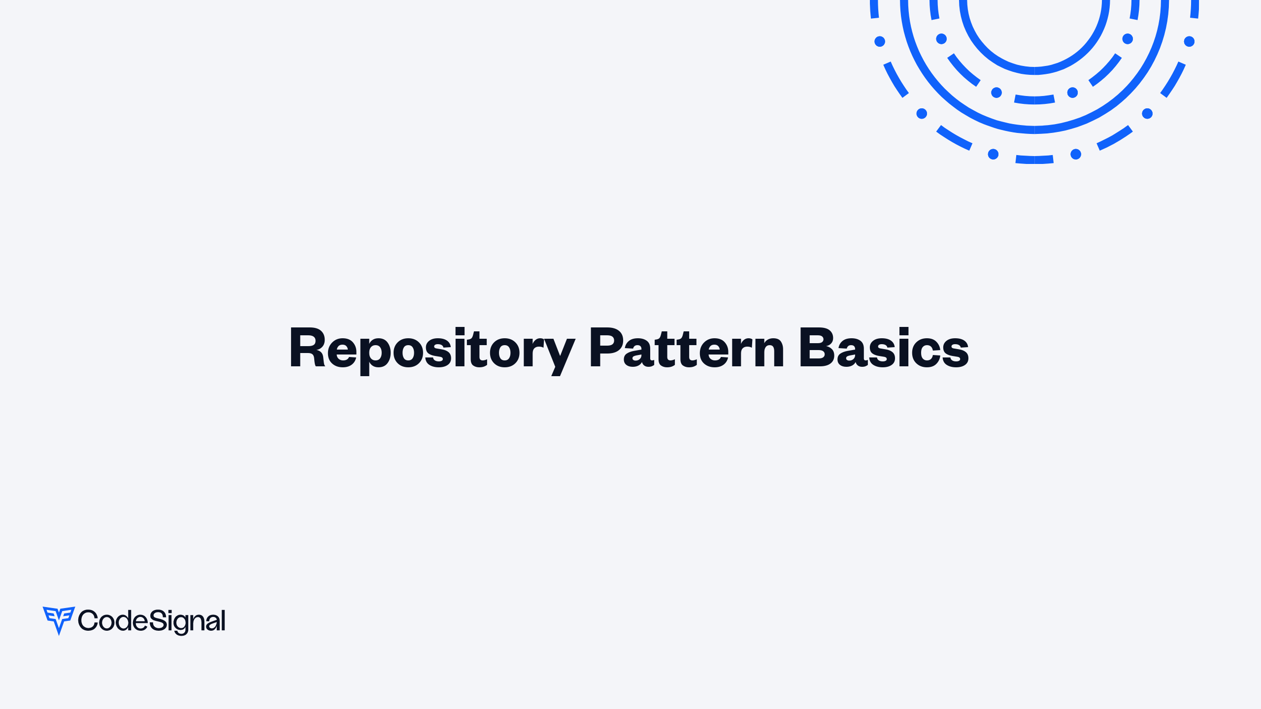 Repository Pattern Basics | CodeSignal Learn
