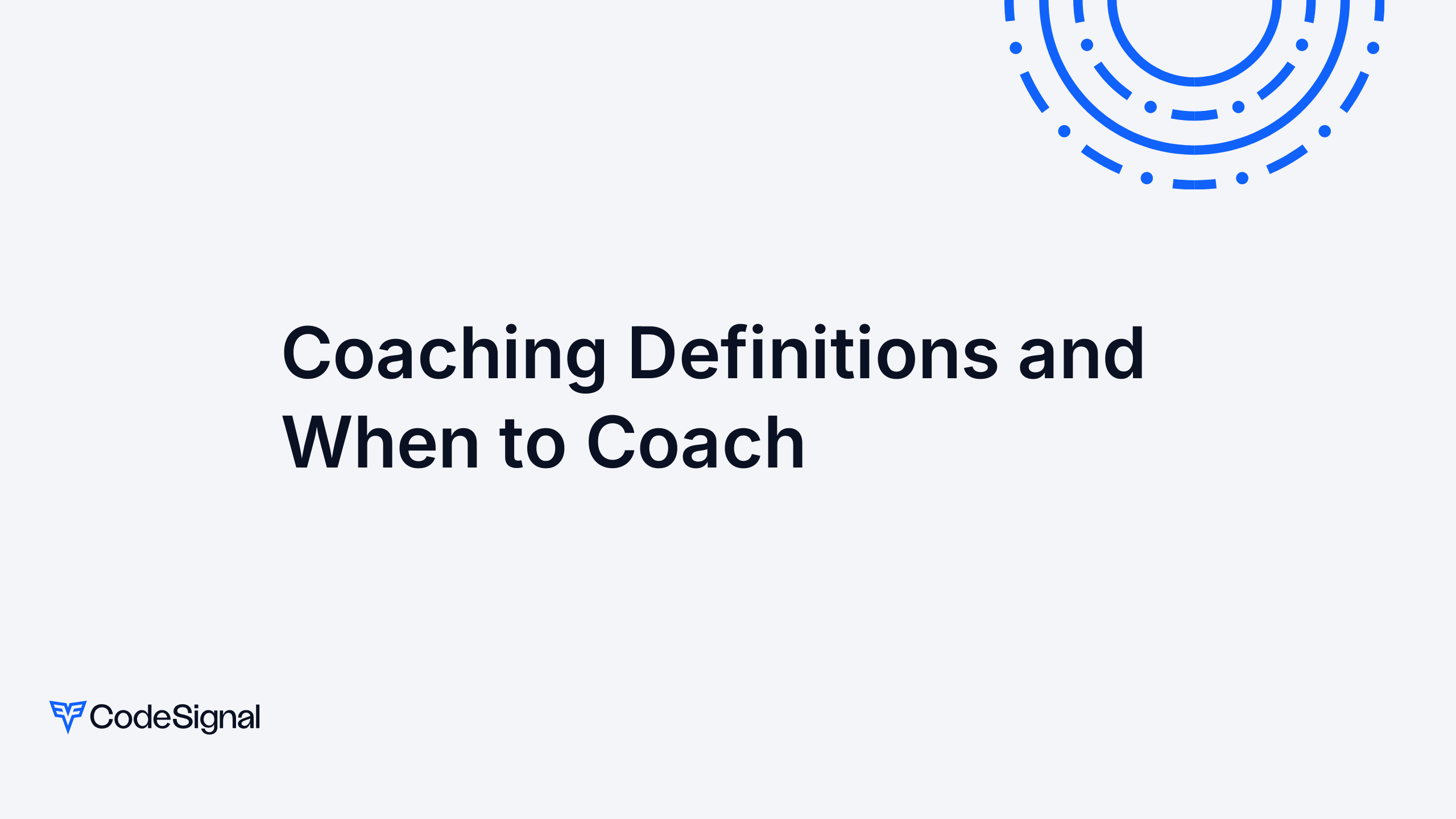 Coaching Definitions and When to Coach | CodeSignal Learn