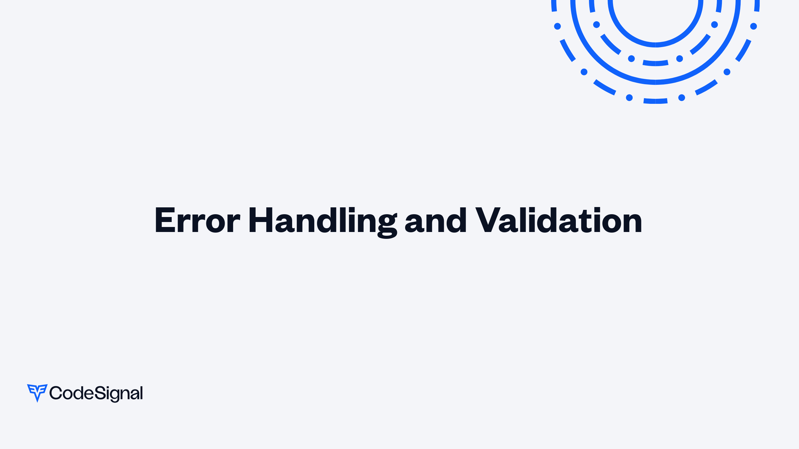 Error Handling and Validation | CodeSignal Learn