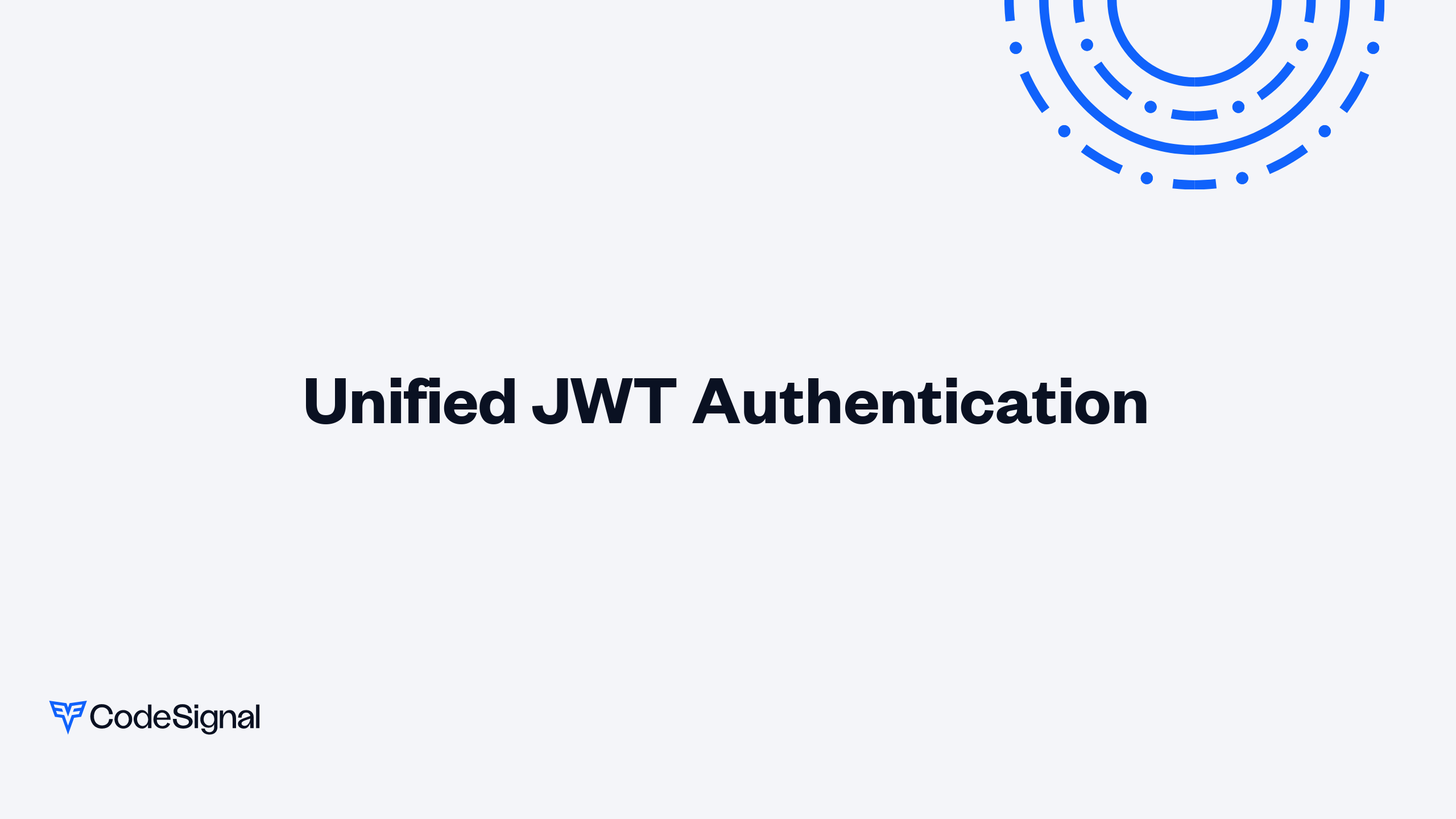 Unified JWT Authentication | CodeSignal Learn