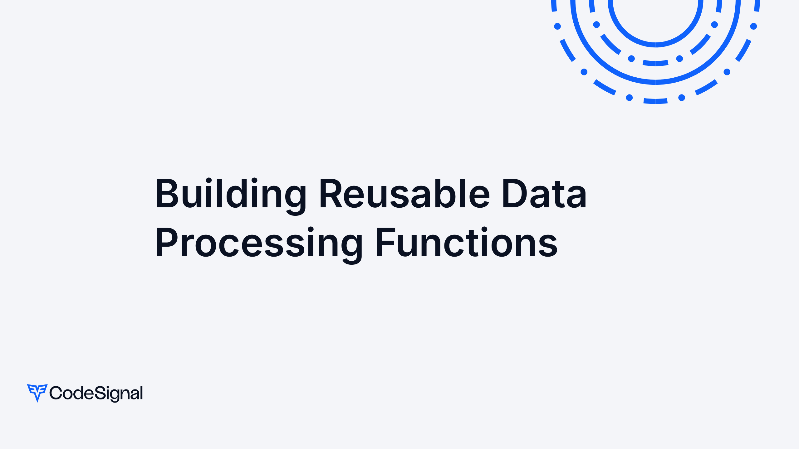 Building Reusable Data Processing Functions Codesignal Learn