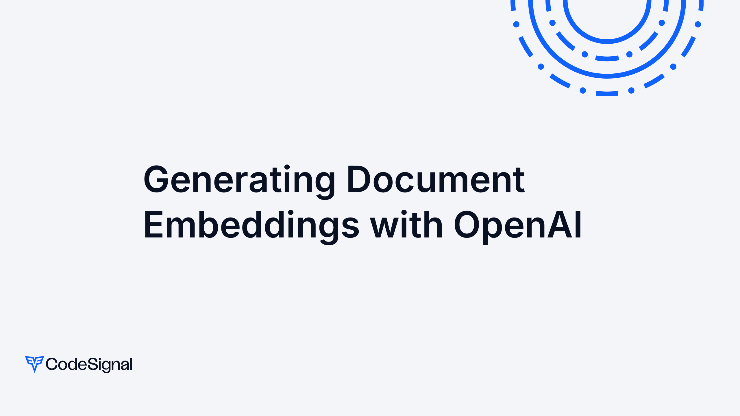 Generating Document Embeddings With Openai Codesignal Learn