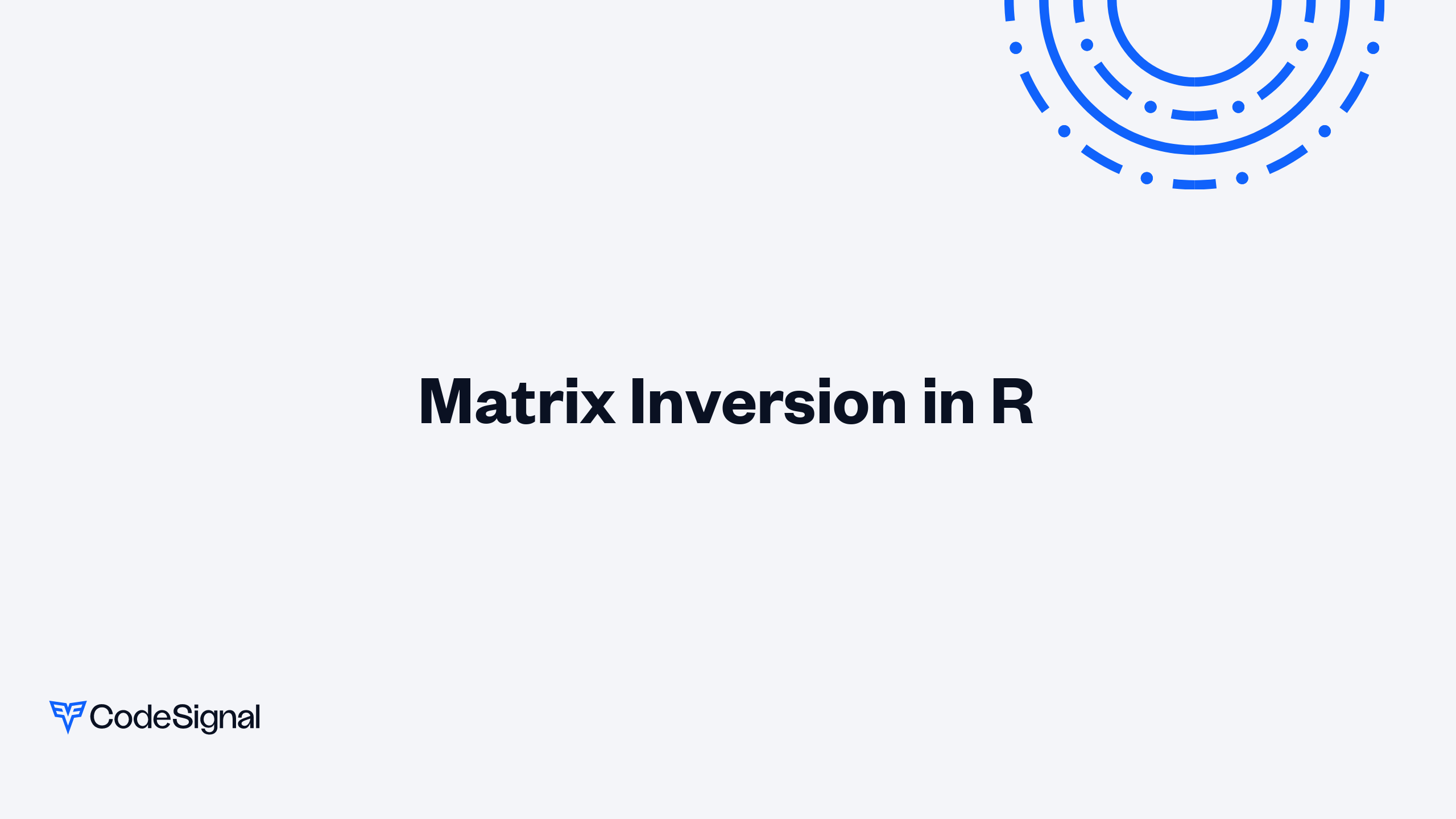 Matrix Inversion in R | CodeSignal Learn