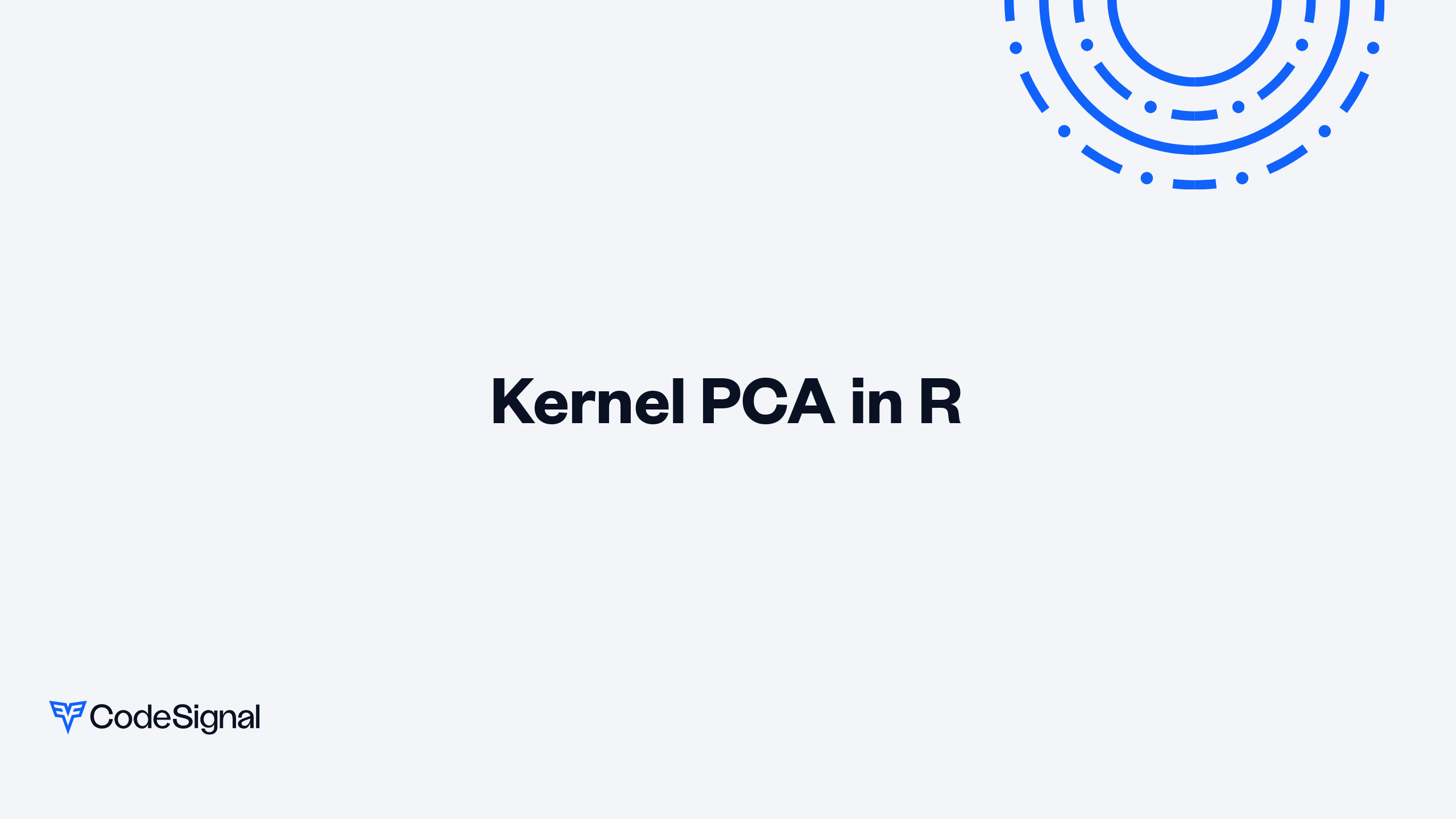 Kernel PCA in R | CodeSignal Learn