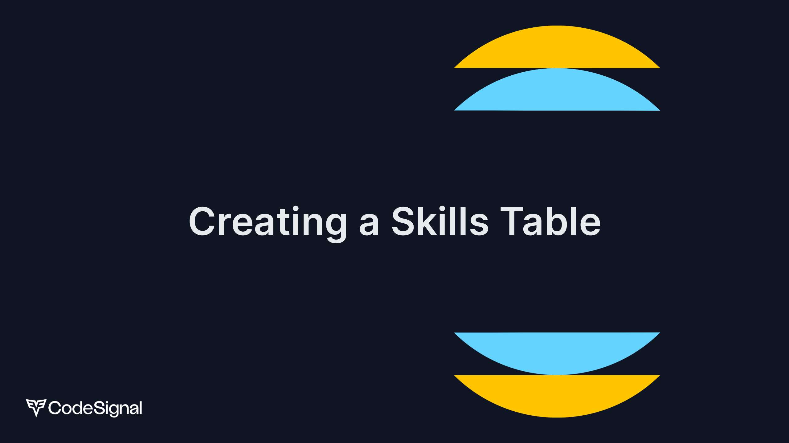 Creating Skills Table | CodeSignal Learn