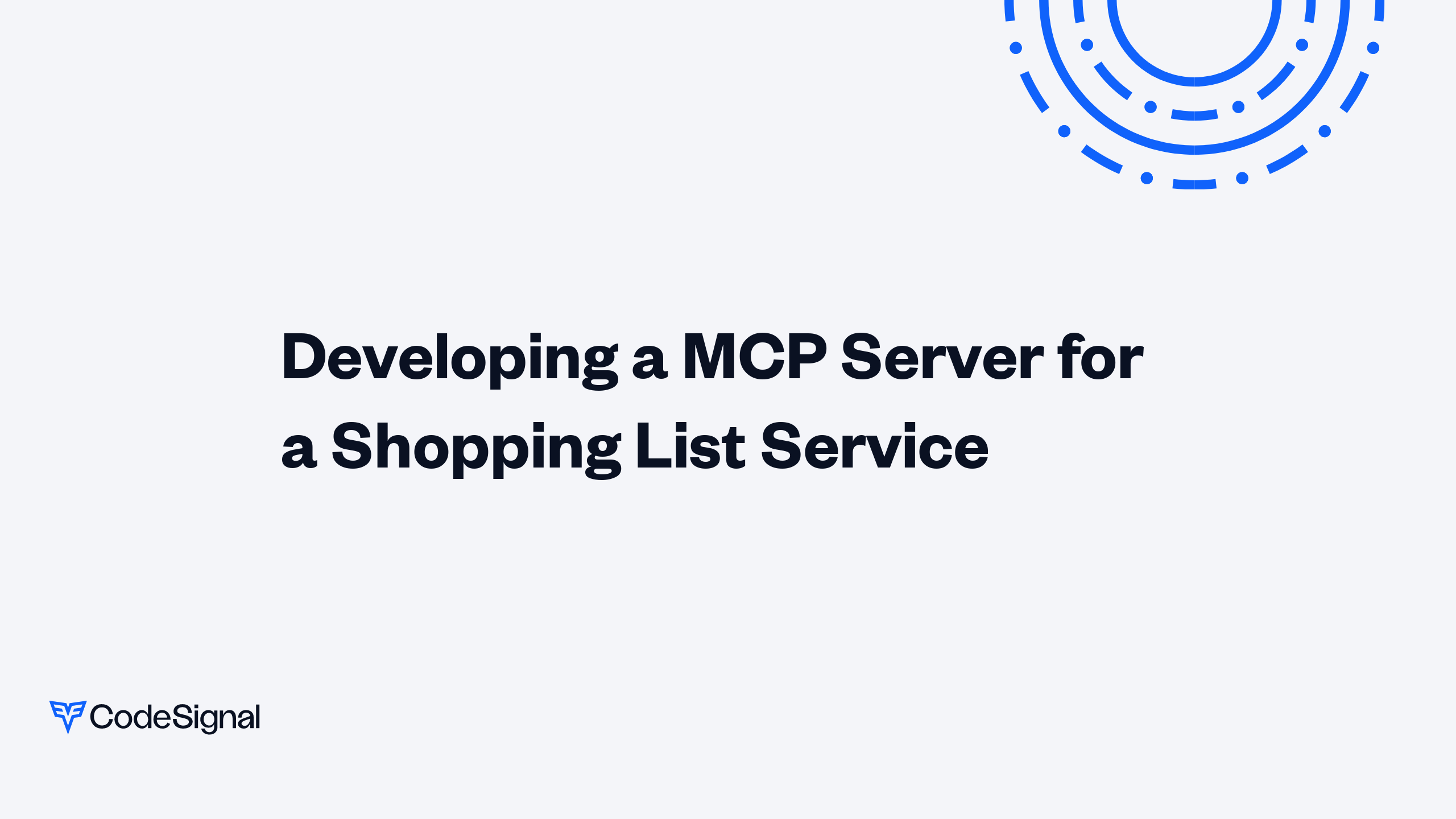 Developing a MCP Server for a Shopping List Service | CodeSignal Learn