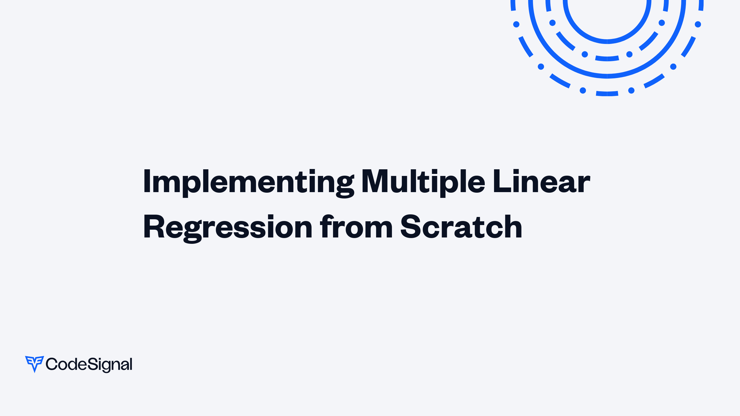 Implementing Multiple Linear Regression from Scratch | CodeSignal Learn